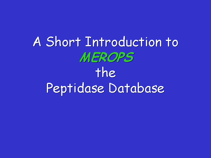MEROPS - the Peptidase Database